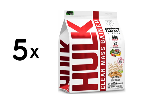 5 x Perfect Sports Hulk Clean Mass Gainer (10lbs) Vanilla Ice (16,30 ...