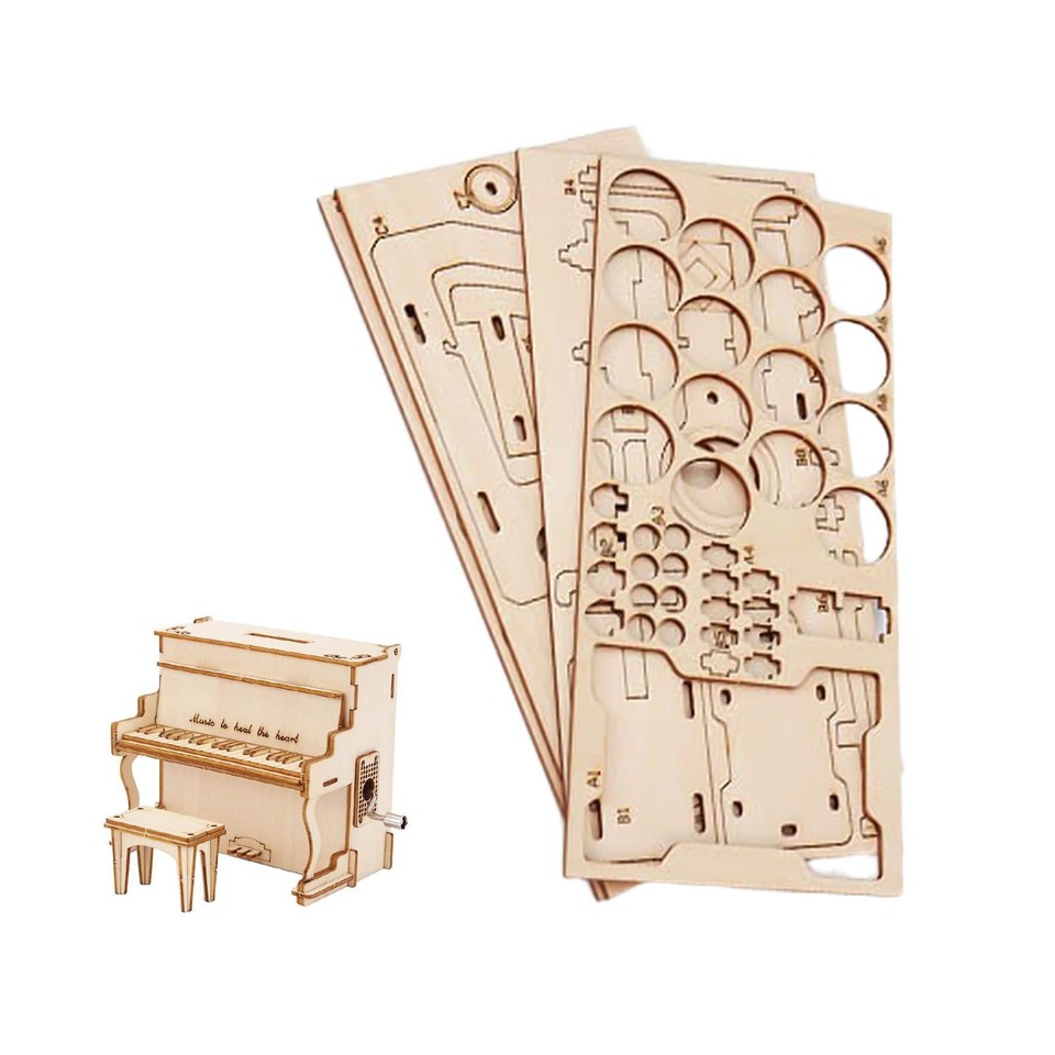 3D Puzzles Piano Music Box Model Kit Coordination Educational DIY ...