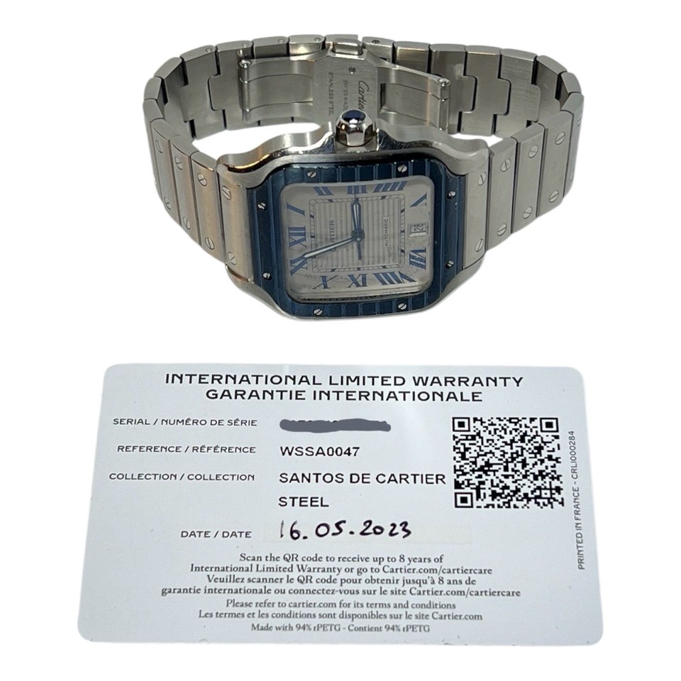 Cartier Santos Stainless Steel Silver Dial 40mm Automatic Men’s Watch ...