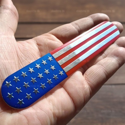 USA Metal American Flag Sticker Decal Emblem Bumper Auto Car Truck ...