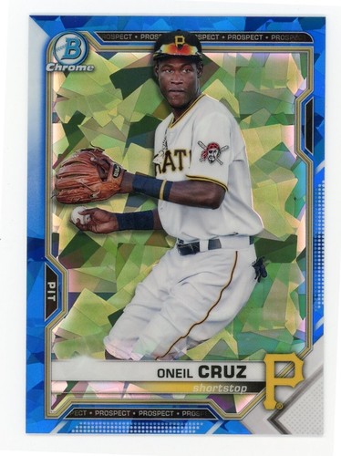 E581 ONEIL CRUZ RC REFRACTOR 2021 BOWMAN CHROME SAPPHIRE PIRATES #BCP ...