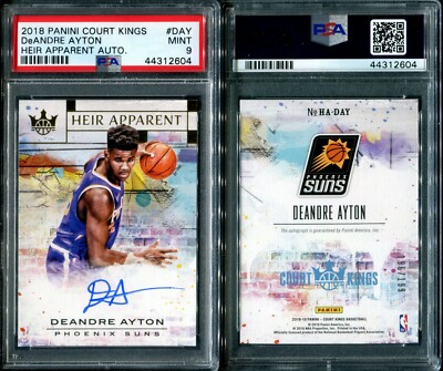 PSA 9 2018-19 Court Kings Heir Apparent Autograph Deandre Ayton RC /199 ...
