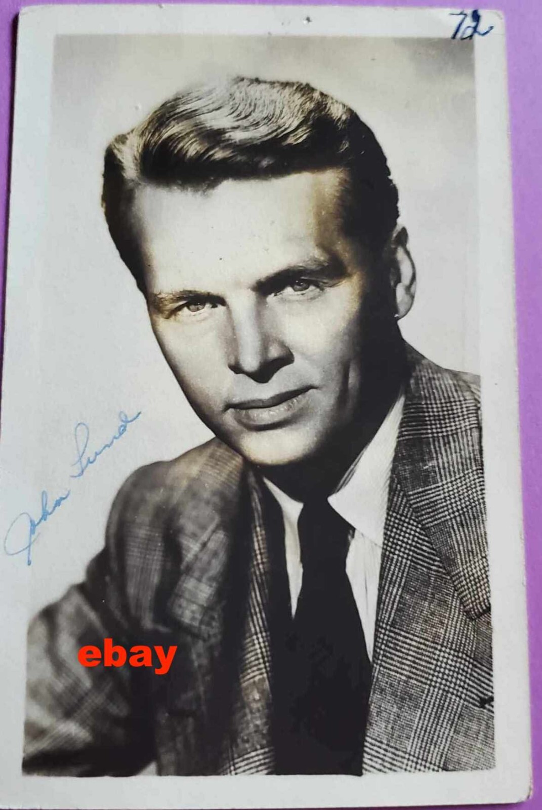Autographed Postcard of John Lund, Handsome leading Man from the 1940s ...