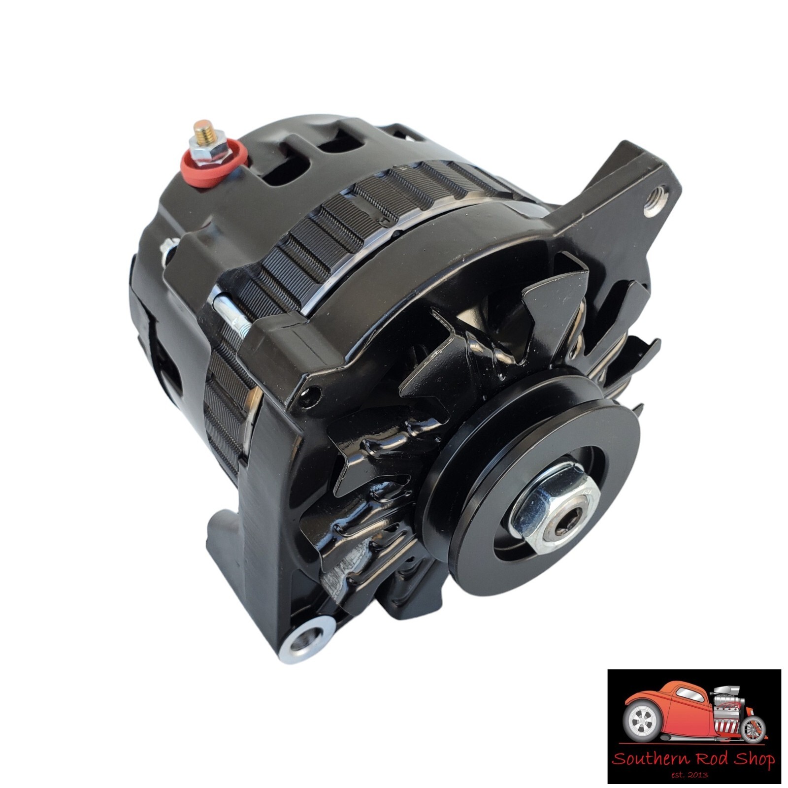 GM Black CS130 Style 220 Amp Alternator V Belt 1 Wire Chevy SBC BBC 350 ...