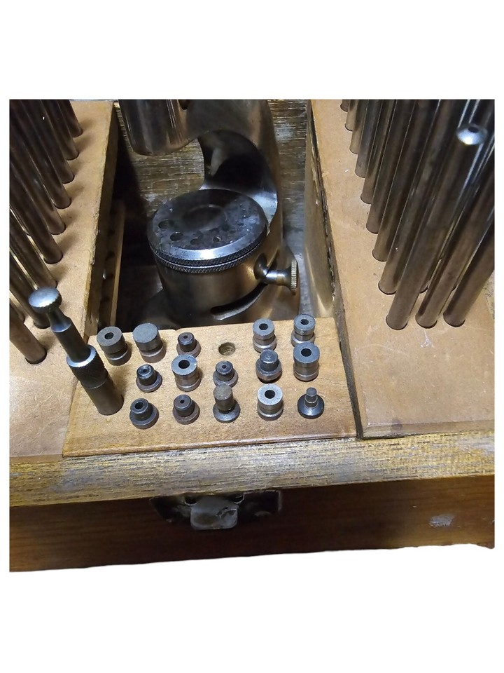 VINTAGE CKN WATCHMAKER JEWELERS STAKING TOOL SET 55 PCS. BENCH REPAIR ...