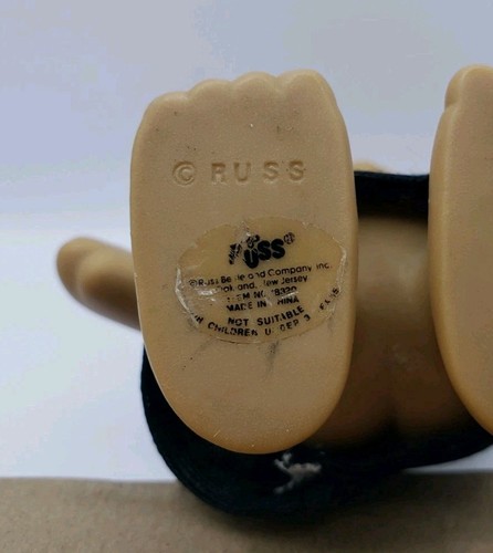 Vintage Russ 5" Troll Doll Gray Hair Black Stars And Moon NightTime ...