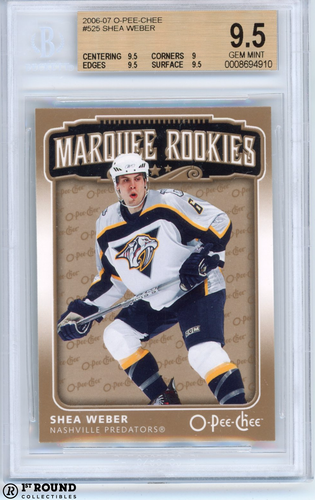 POP 1: Shea Weber RC BGS 9.5: 2006-07 O-Pee-Chee Rookie Card #525 | eBay