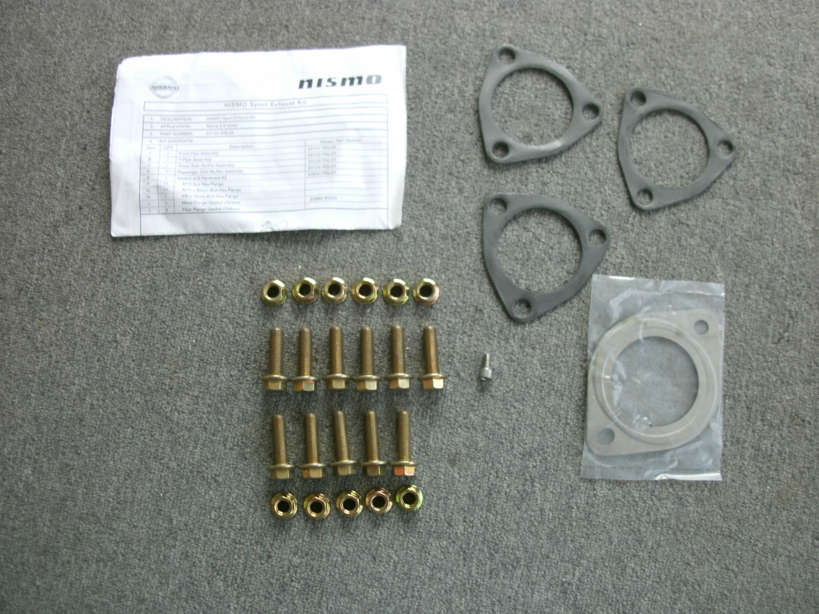 20690-RSL20 Gasket & Hardware Kit for Nissan Altima 2.5L Nismo Sport ...
