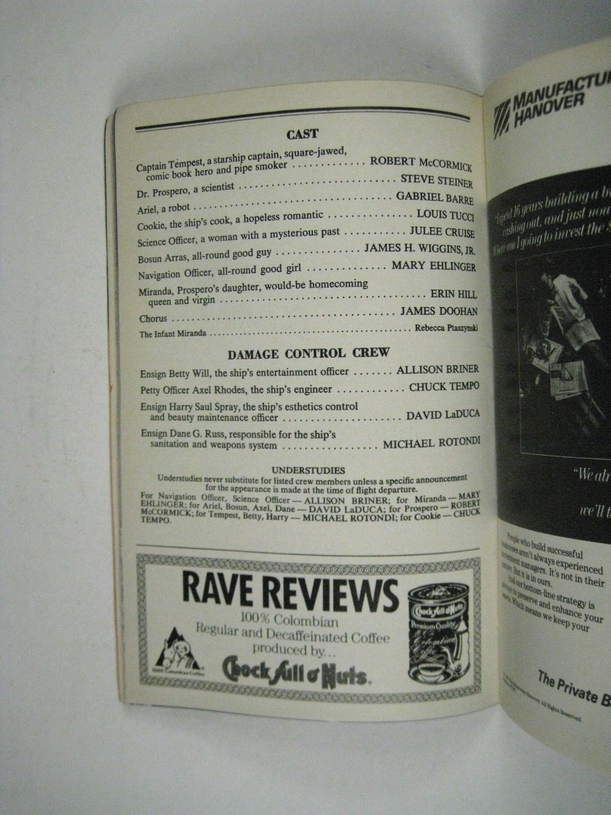 Return to Forbidden Planet Playbill 1991 Variety Arts Theatre Barre ...