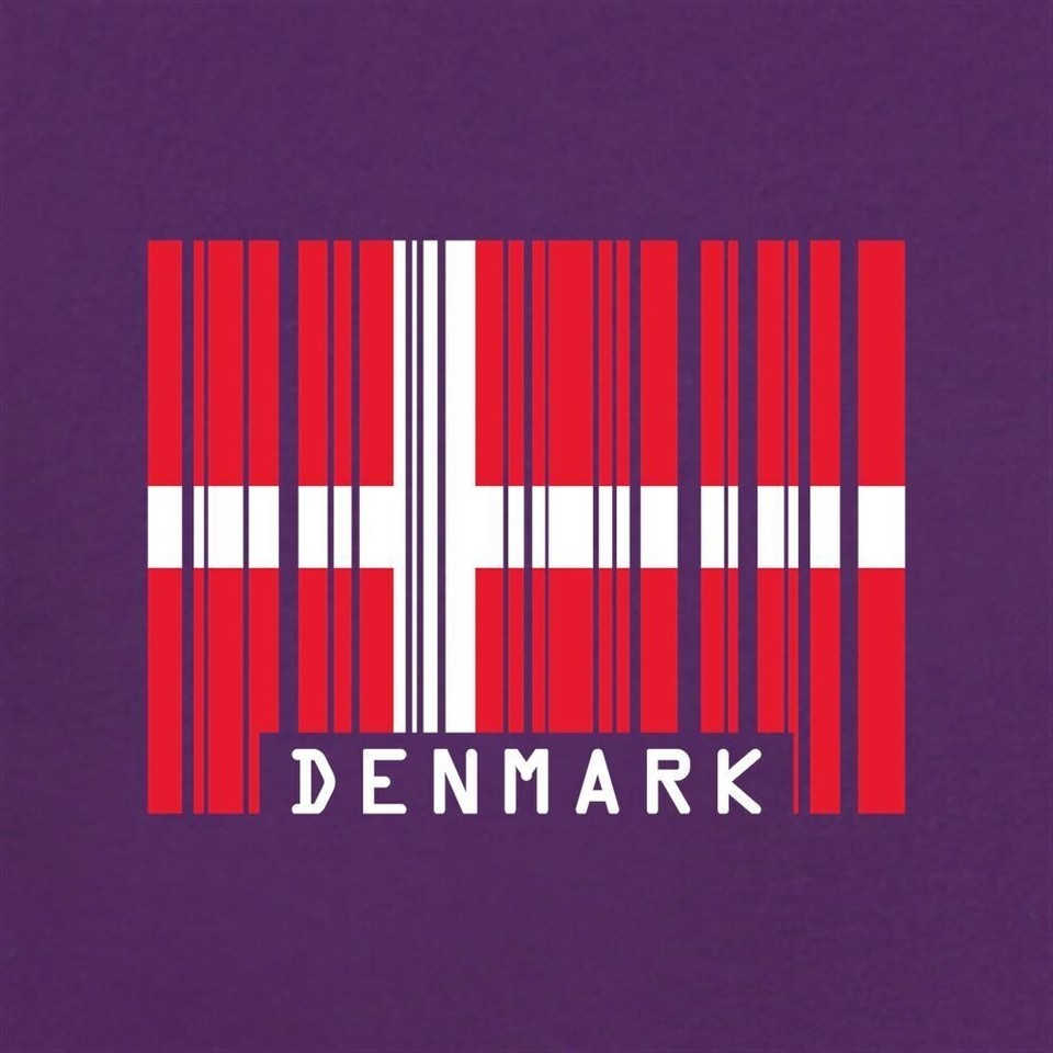 Denmark Barcode Flag - Womens T-Shirt - Danish Dane Copenhagen Love ...