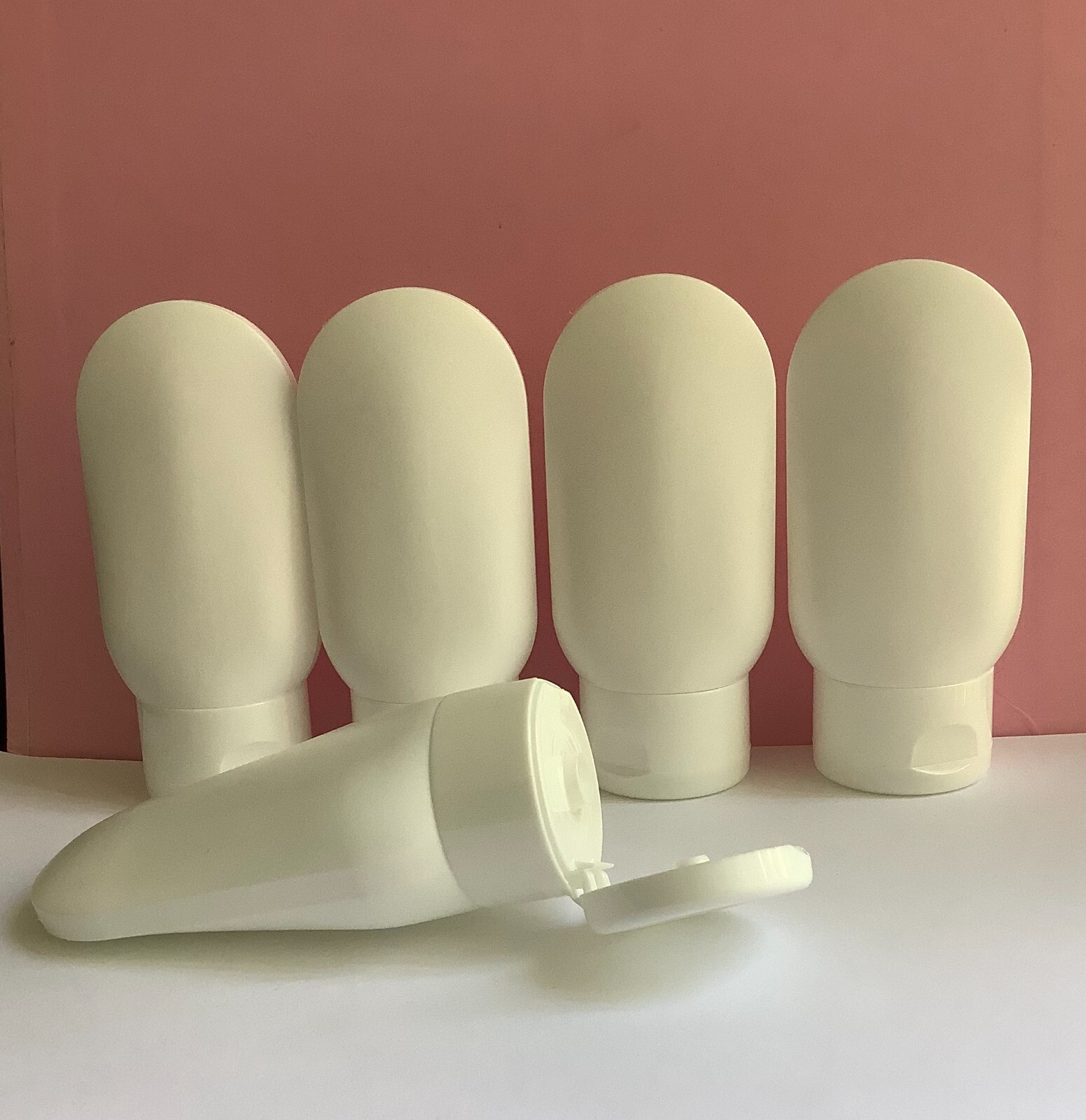 20 x 50ml RAP White LPDE Plastic Cosmetic Tottles Bottles Flip Top Cap ...