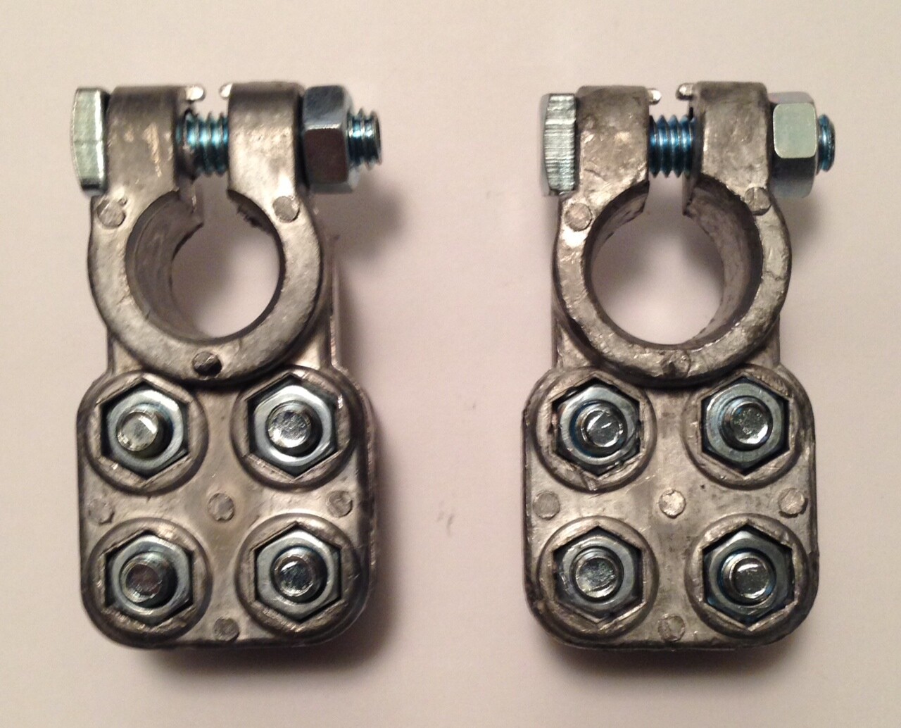 Heavy Duty battery cable ends pair 1 Pos. End & 1 Neg. End. Use on Cale ...