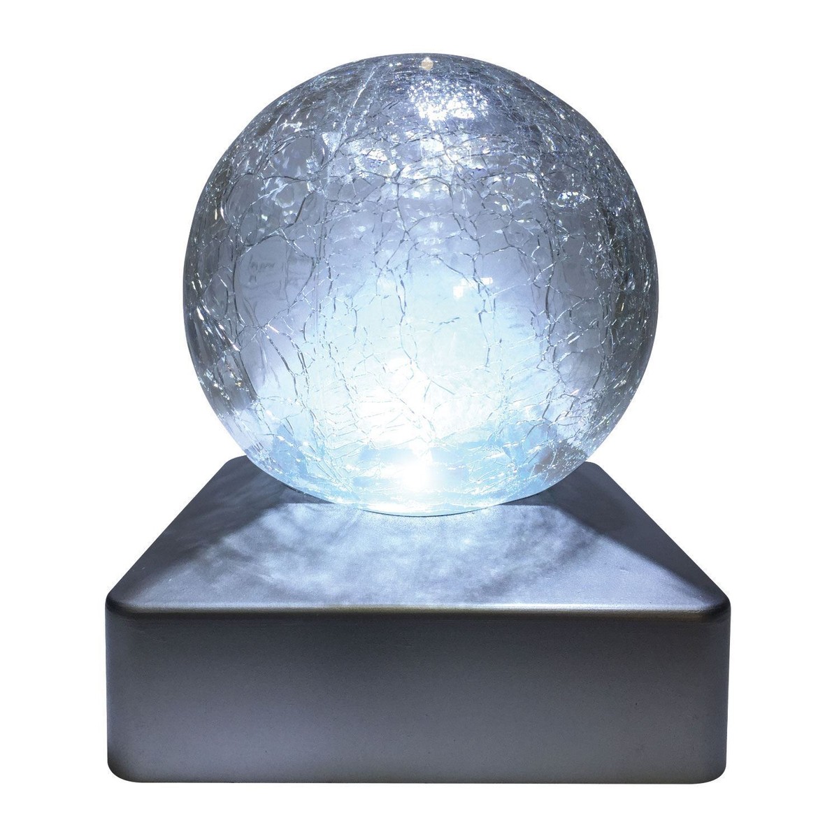 White Crackle Glass Solar Globe Light PENGXIANG Solar Garden Ball