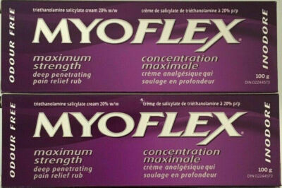 Lot of 2 Myoflex Maximum Strength Pain Relief Rub Cream 100g No Odor ...