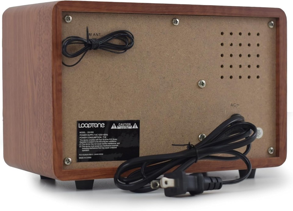 AM FM Classic Retro Radio with Bluetooth Speaker,Vintage Wood Table ...