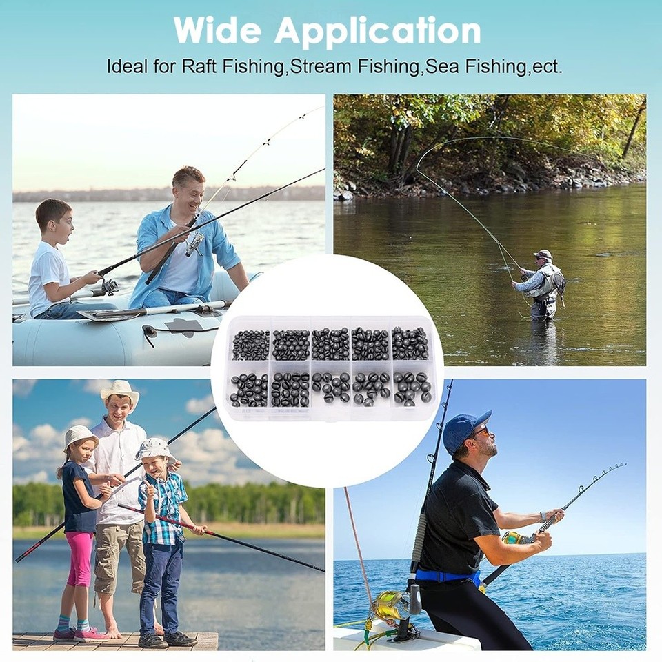 300PCS Fishing Sinker Set Split Lead Shot Sinker Round Bite Lead Weight ...