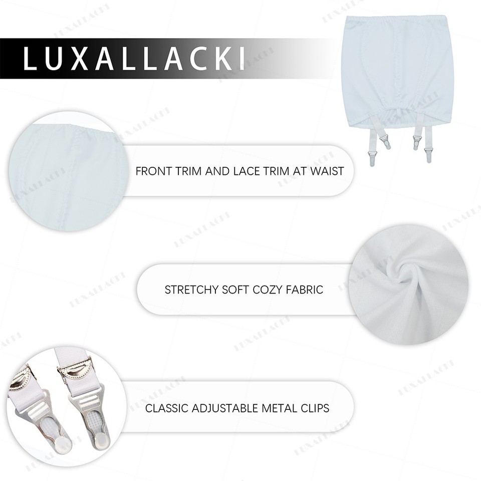 Elastic 6 Strap Garter Belt Flat-sewn Front Panel Waist Shaping Girdle ...