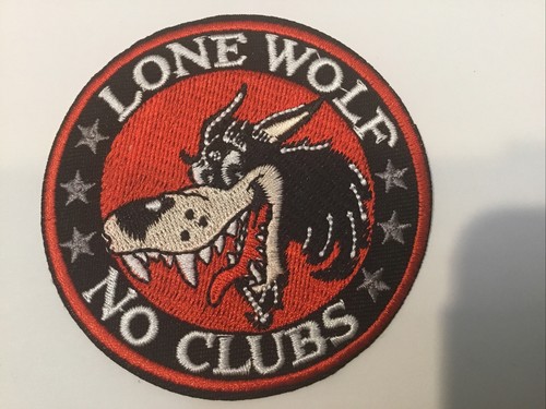 LONE WOLF Embroidered Iron On PATCH Rat FINK Hot Rod, Racing biker 3 ...