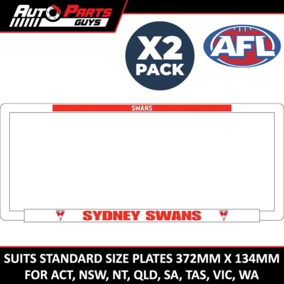 Pair of Official AFL Number Plate Frame Surround Covers Sydney Swans ...