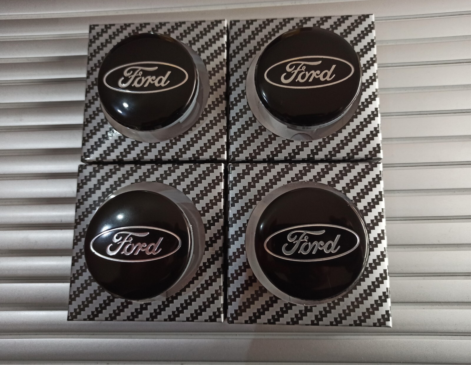 4x BLACK FORD CENTRE CAPS 54MM ALLOY WHEEL FITS MOST MODELS FOCUS ...