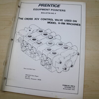 PRENTICE Hydraulic Control Valve Repair Shop Service Manual guide book ...