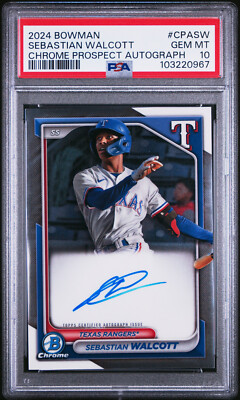 2024 Bowman Chrome Sebastian Walcott Auto PSA 10 Gem Mint - Rangers | eBay