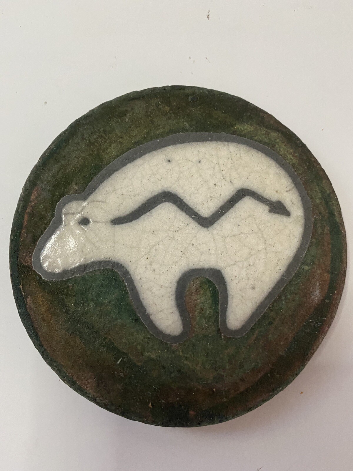 J Diller Signed Raku Pottery Fetish Bear Coaster | eBay
