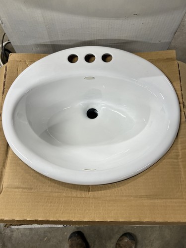 Kohler K-2905-4-0 Cast Iron Drop-in Lavatory Sink Oval 4” CC White | eBay