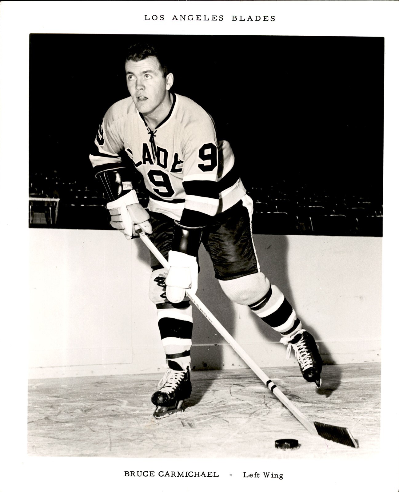 PF20 Original Photo BRUCE CARMICHAEL 1961-64 LOS ANGELES BLADES HOCKEY ...