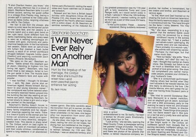 1987 TV ARTICLE STEPHANIE BEACHAM is SABLE COLBY on THE COLBYS ...