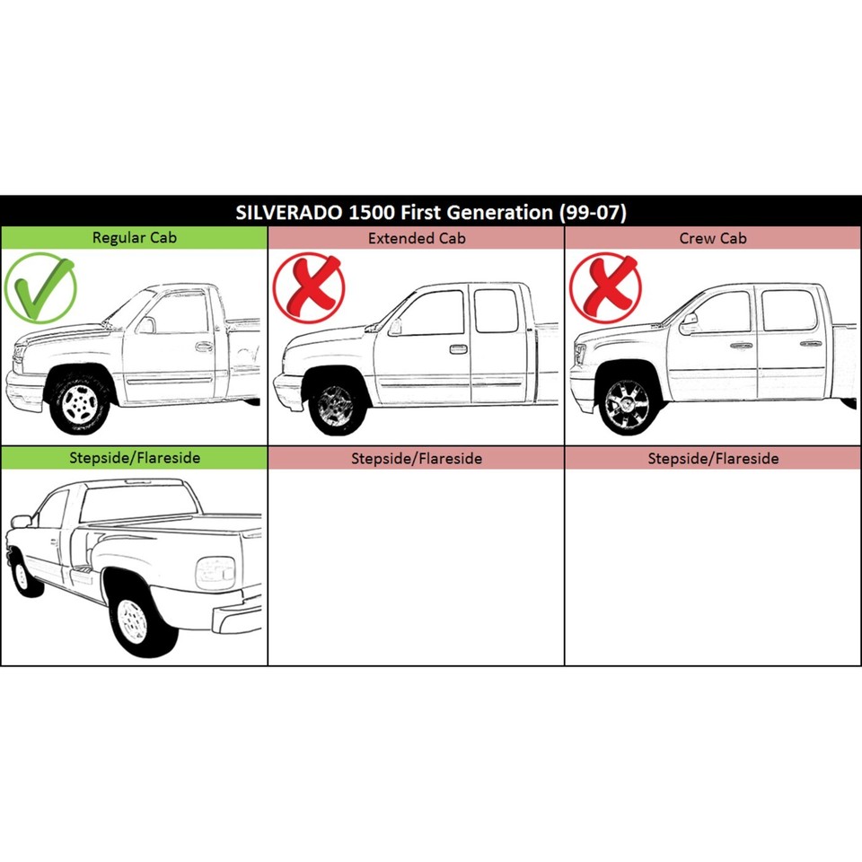 For 99-04 Chevrolet Silverado 1500 Rear Black Stepside/Flareside Step ...