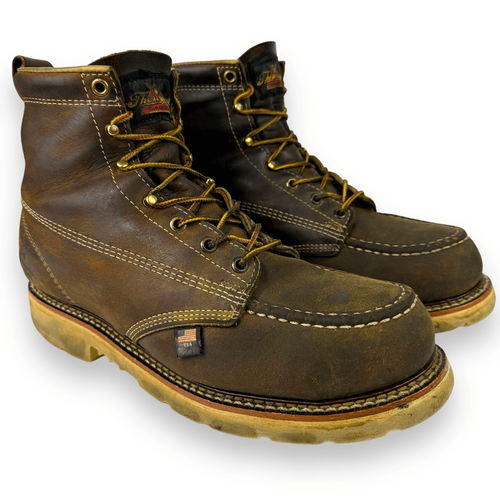 Thorogood 804-4375 Heritage 6" Moc Steel Toe Brown Leather Work Boot ...