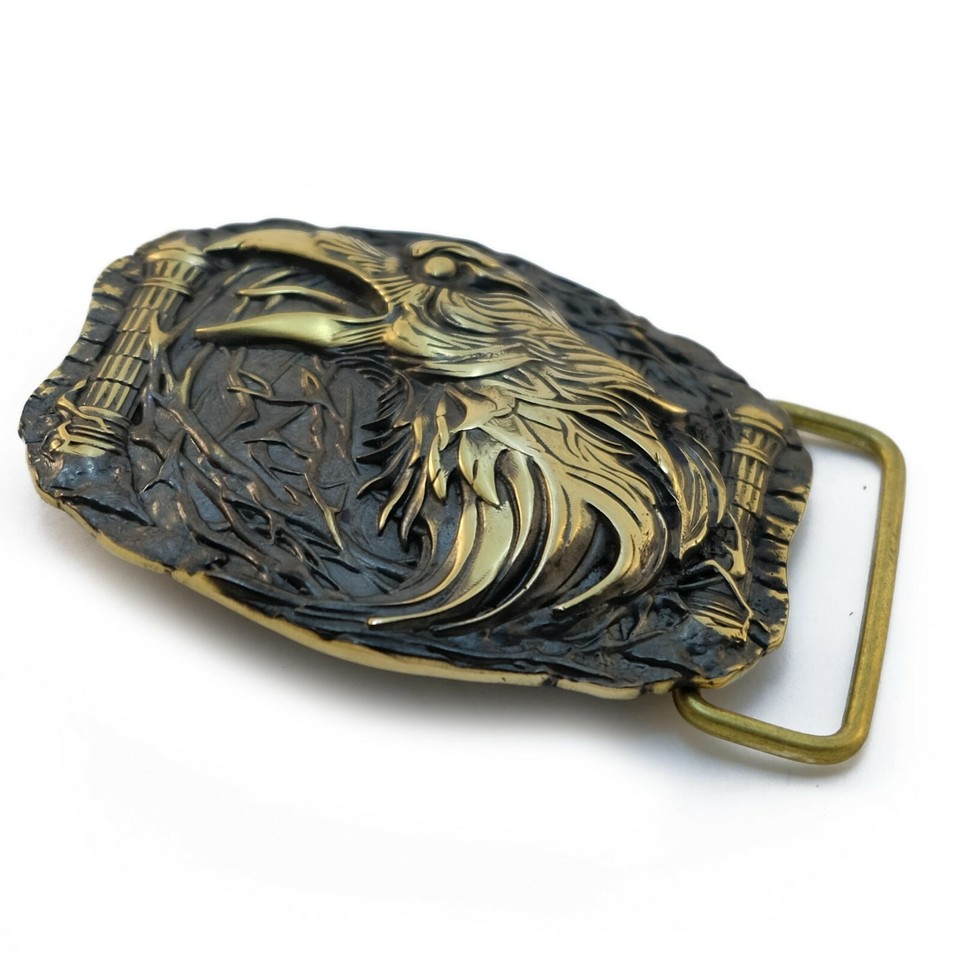 Belt buckle “Raven”, Crow belt buckle, Blackbird buckle; Bird on the ...