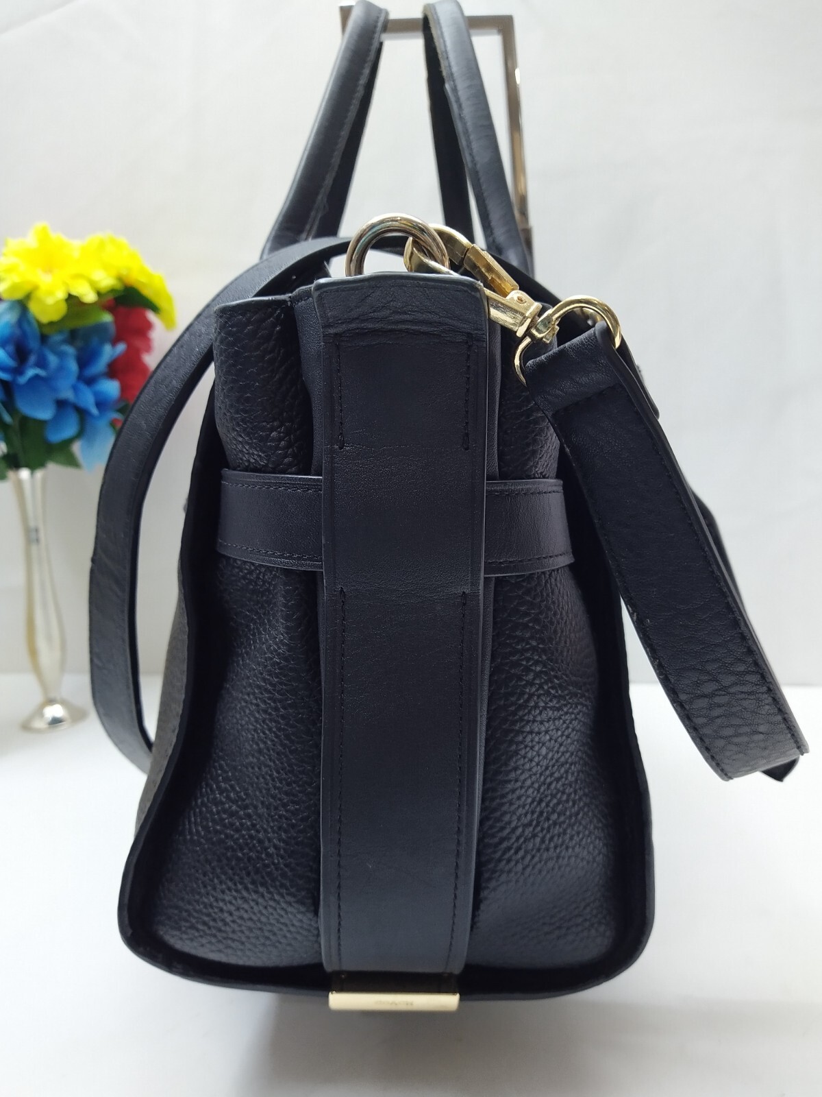 Coach 1941 Swagger 27 Black Pebbled Leather Double Tu… - Gem