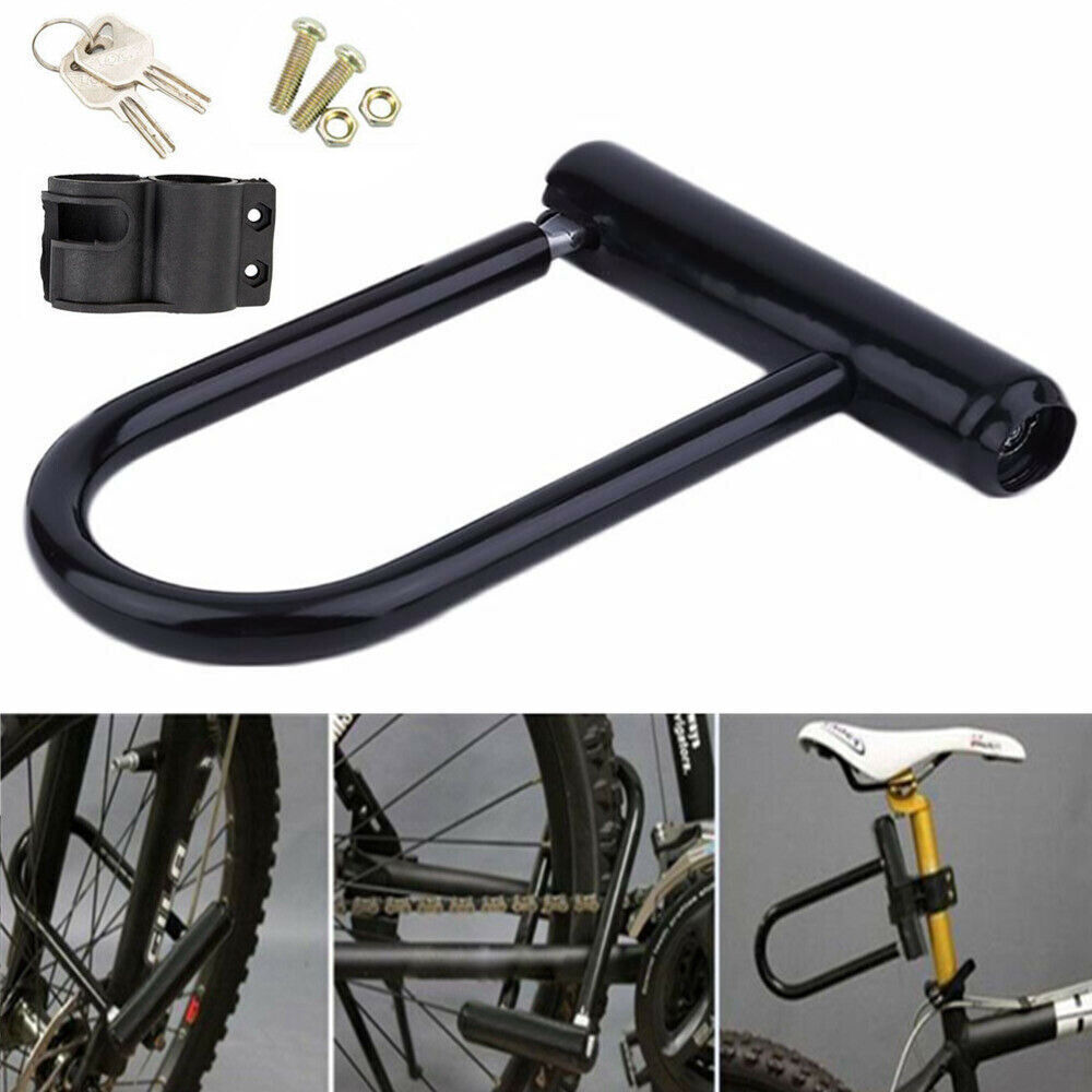 Bike D Lock Motorbike U Lock Cycle Scooter Bicycle Heavy Duty Security ...