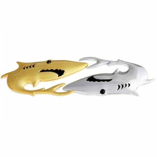 "1x shark Car Side Fender Rear Trunk Emblem Badge Decals (golden )" | eBay