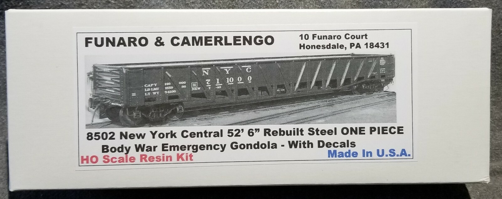 Funaro F&C 8502 NEW YORK CENTRAL 52' 6" War GONDOLA NYC G30A Steel ...