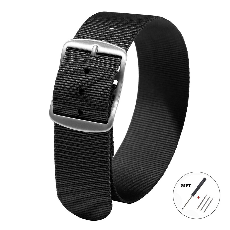 Ribbed Watch Strap 20mm Nylon Watch Strap Military Braid Ballistic ...