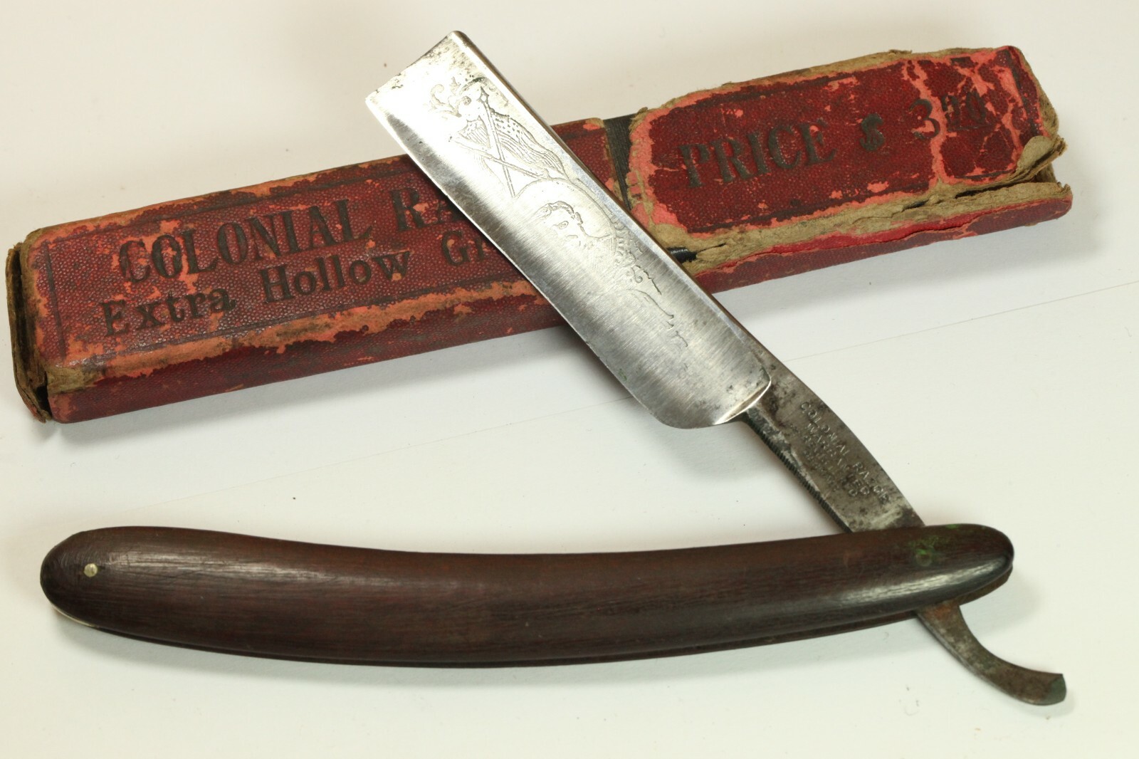 OLD Antique German COLONIAL RAZOR Solingen Engraved straight razor R053 ...