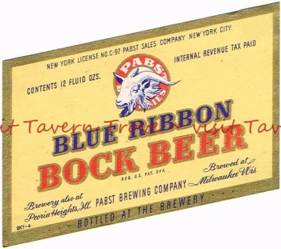 Pabst Blue Ribbon Label