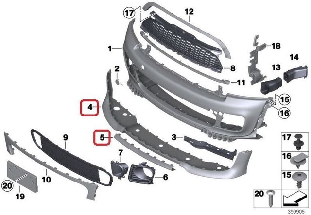 MINI Cooper s Spoiler Mitte Stoßfänger vorne Teilenummer 51117283330 ...