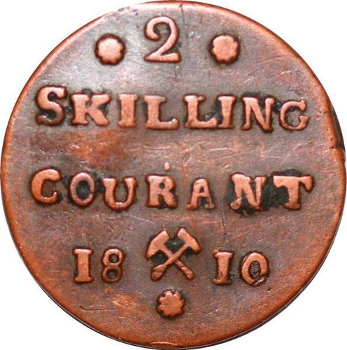 O9934 Norway under Denmark 2 Skilling Courant Frederik VI 1810 ->Make ...