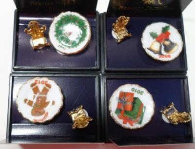 4 Christmas Dollhouse Miniature Plates Reutter Porcelain 2002,08,10,12 ...
