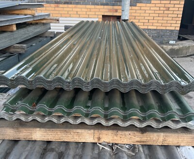 Juniper Green Corrugated Steel Roofing Sheets Packs of 8ft (2.44m ...