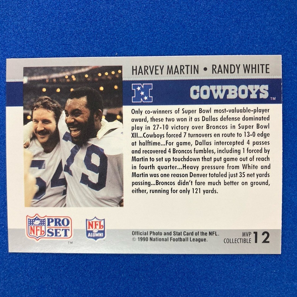 Harvey Martin Randy White 1990 Pro Set Super Bowl MVP #12 NFL Dallas Cowboys | eBay