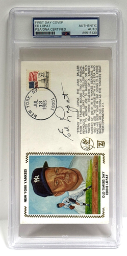 Eddie Lopat Signed 1st Day FDC Envelope NY Yankees PSA 85515130 | eBay