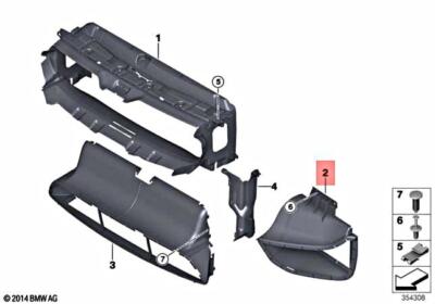 Genuine BMW F80 F80N F82 F83 Radiator Air Duct Front LEFT OEM ...