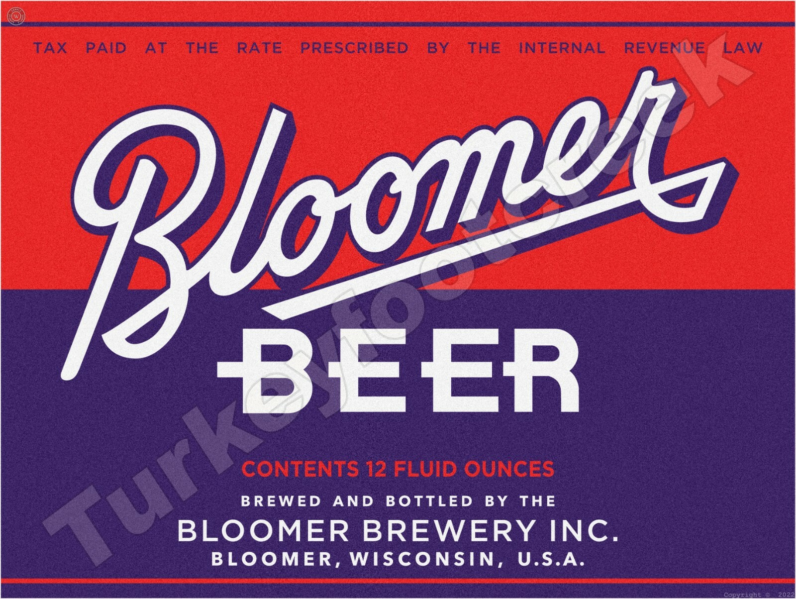 Bloomer Beer Label 9" x 12" Metal Sign | eBay