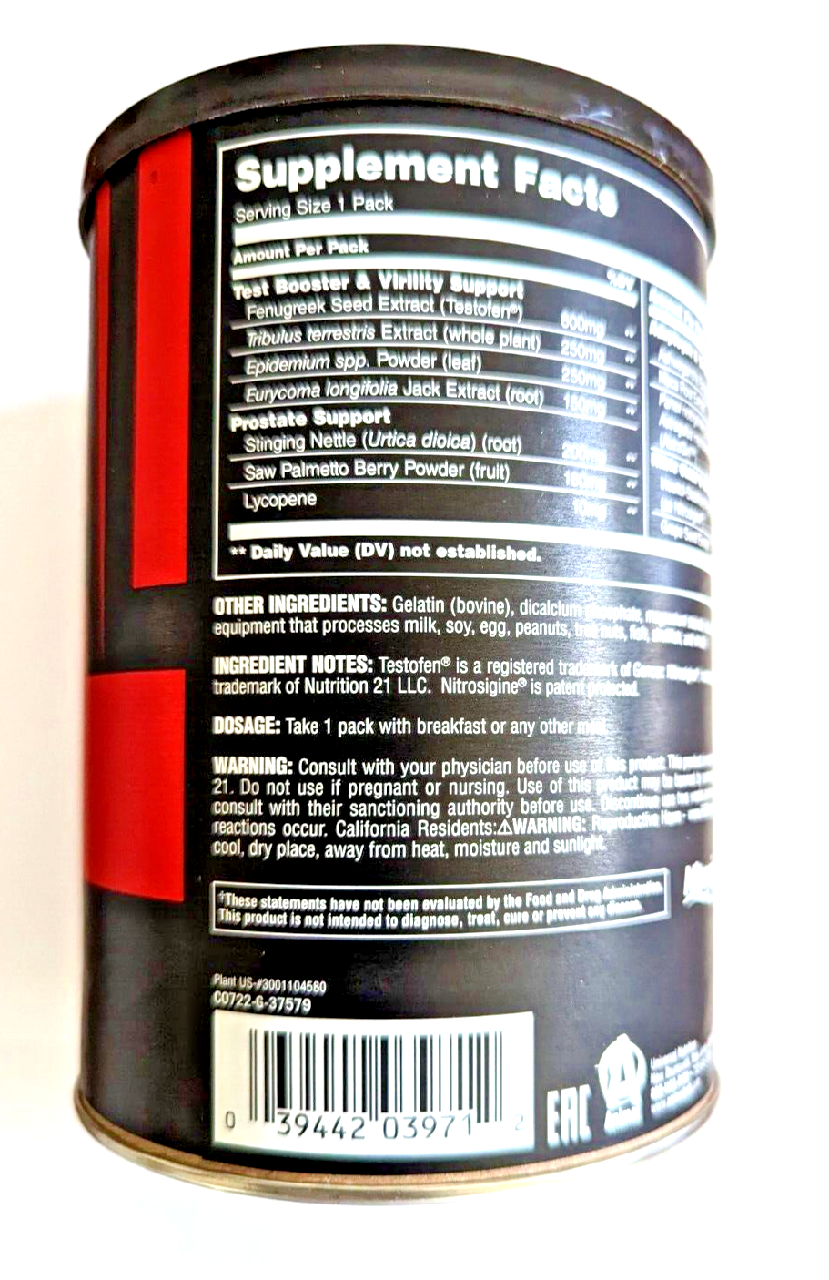 Animal TNT+Test,Health&Performance Pack.Universal Nutrition 30 Packs ...