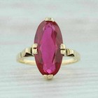 3.90 Ct Oval Cut Lab Created Pink Ruby Engagement Ring In 14k Yellow ...
